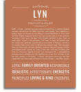 Lyn Personalized Name Meaning Art Prints – Name Stories