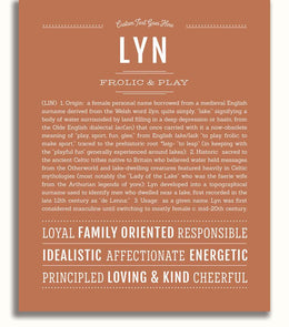 Lyn | Name Art Print – Name Stories