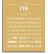 Lyn | Name Art Print – Name Stories