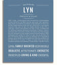 Lyn Personalized Name Meaning Art Prints – Name Stories