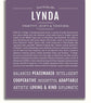 Lynda Personalized Name Meaning Art Prints – Name Stories