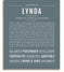 Lynda Personalized Name Meaning Art Prints – Name Stories