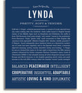 Lynda Personalized Name Meaning Art Prints – Name Stories