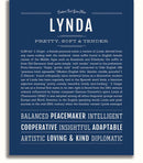 Lynda | Name Art Print – Name Stories