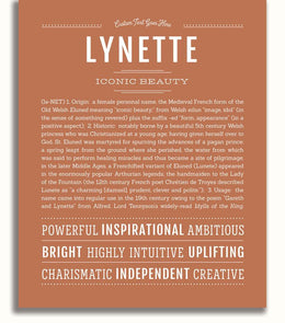 Lynette Personalized Name Meaning Art Prints – Name Stories