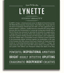Lynette Personalized Name Meaning Art Prints – Name Stories