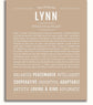 Lynn Personalized Name Meaning Art Prints – Name Stories