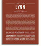 Lynn Personalized Name Meaning Art Prints – Name Stories