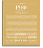 Lynn Personalized Name Meaning Art Prints – Name Stories