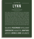Lynn Personalized Name Meaning Art Prints – Name Stories