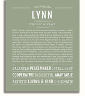 Lynn | Name Art Print – Name Stories