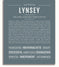 Lynsey Personalized Name Meaning Art Prints – Name Stories
