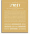 Lynsey Personalized Name Meaning Art Prints – Name Stories