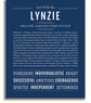 Lynzie Personalized Name Meaning Art Prints – Name Stories