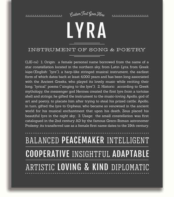 Lyra | Name Art Print - Personalized Custom Gifts – Name Stories