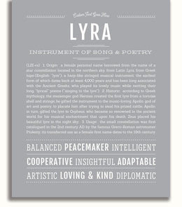 Lyra | Name Art Print – Name Stories