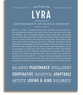Lyra Personalized Name Meaning Art Prints – Name Stories