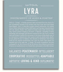 Lyra Personalized Name Meaning Art Prints – Name Stories