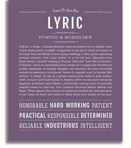 Lyric | Name Art Print – Name Stories