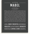 Mabel Personalized Name Meaning Art Prints – Name Stories