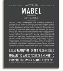 Mabel | Name Art Print – Name Stories