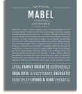 Mabel Personalized Name Meaning Art Prints – Name Stories