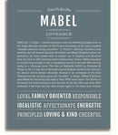 Mabel Personalized Name Meaning Art Prints – Name Stories