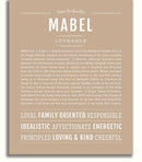 Mabel Personalized Name Meaning Art Prints – Name Stories