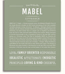 Mabel Personalized Name Meaning Art Prints – Name Stories