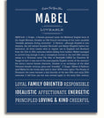 Mabel Personalized Name Meaning Art Prints – Name Stories