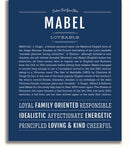 Mabel Personalized Name Meaning Art Prints – Name Stories