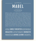 Mabel Personalized Name Meaning Art Prints – Name Stories