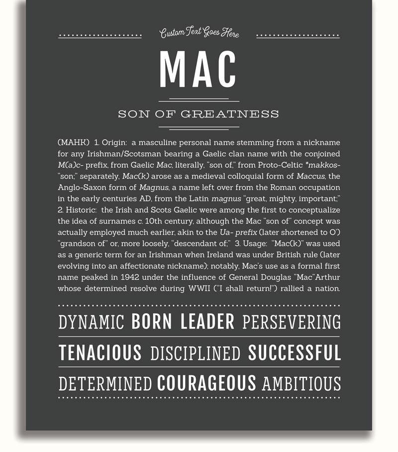 Mac | Name Art Print – Name Stories