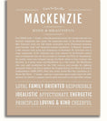 Mackenzie Personalized Name Meaning Art Prints – Name Stories