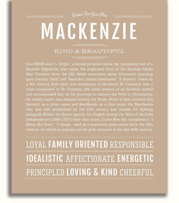 Mackenzie | Name Art Print – Name Stories