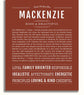 Mackenzie Personalized Name Meaning Art Prints – Name Stories