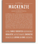 Mackenzie Personalized Name Meaning Art Prints – Name Stories