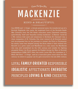 Mackenzie | Name Art Print – Name Stories