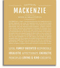 Mackenzie Personalized Name Meaning Art Prints – Name Stories