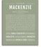 Mackenzie Personalized Name Meaning Art Prints – Name Stories