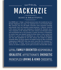 Mackenzie | Name Art Print – Name Stories
