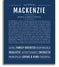 Mackenzie Personalized Name Meaning Art Prints – Name Stories