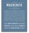 Mackenzie Personalized Name Meaning Art Prints – Name Stories