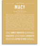 Macy Personalized Name Meaning Art Prints – Name Stories