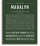 Madalyn Personalized Name Meaning Art Prints – Name Stories