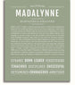 Madalynne Personalized Name Meaning Art Prints – Name Stories