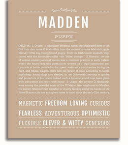 Madden Personalized Name Meaning Art Prints – Name Stories