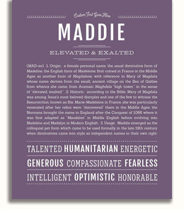 Maddie | Name Art Print – Name Stories