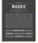 Maddie Personalized Name Meaning Art Prints – Name Stories