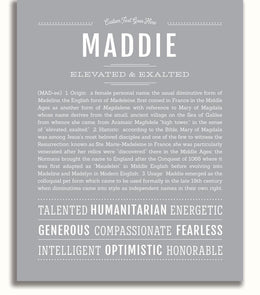 Maddie | Name Art Print – Name Stories